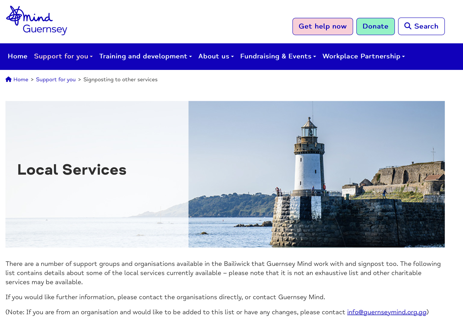MHFA Signposting - Guernsey Mind